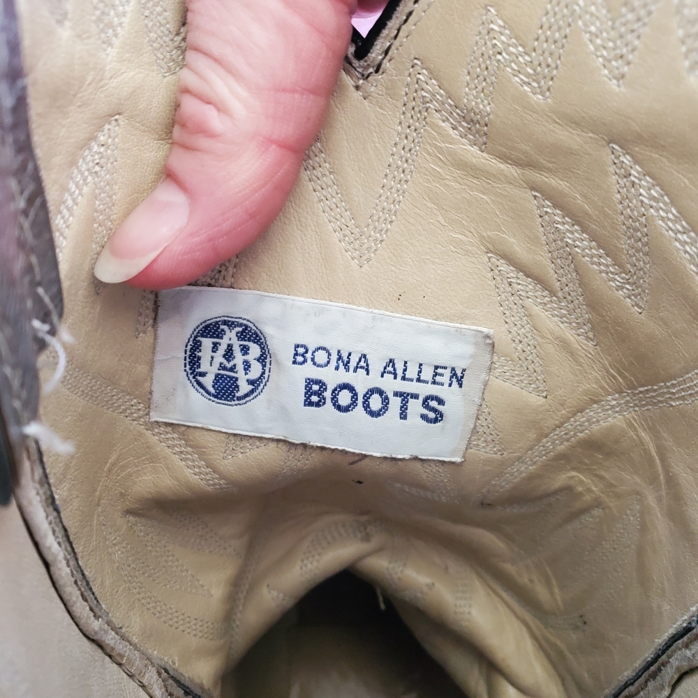 Bona Allen Gray Cowboy Boots 8.5 Men's - Gem